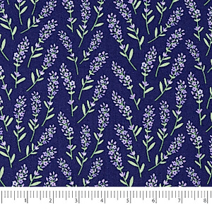 Singer Fabric, 100% Cotton, 5 Pieces Bundle, Purple Floral Field