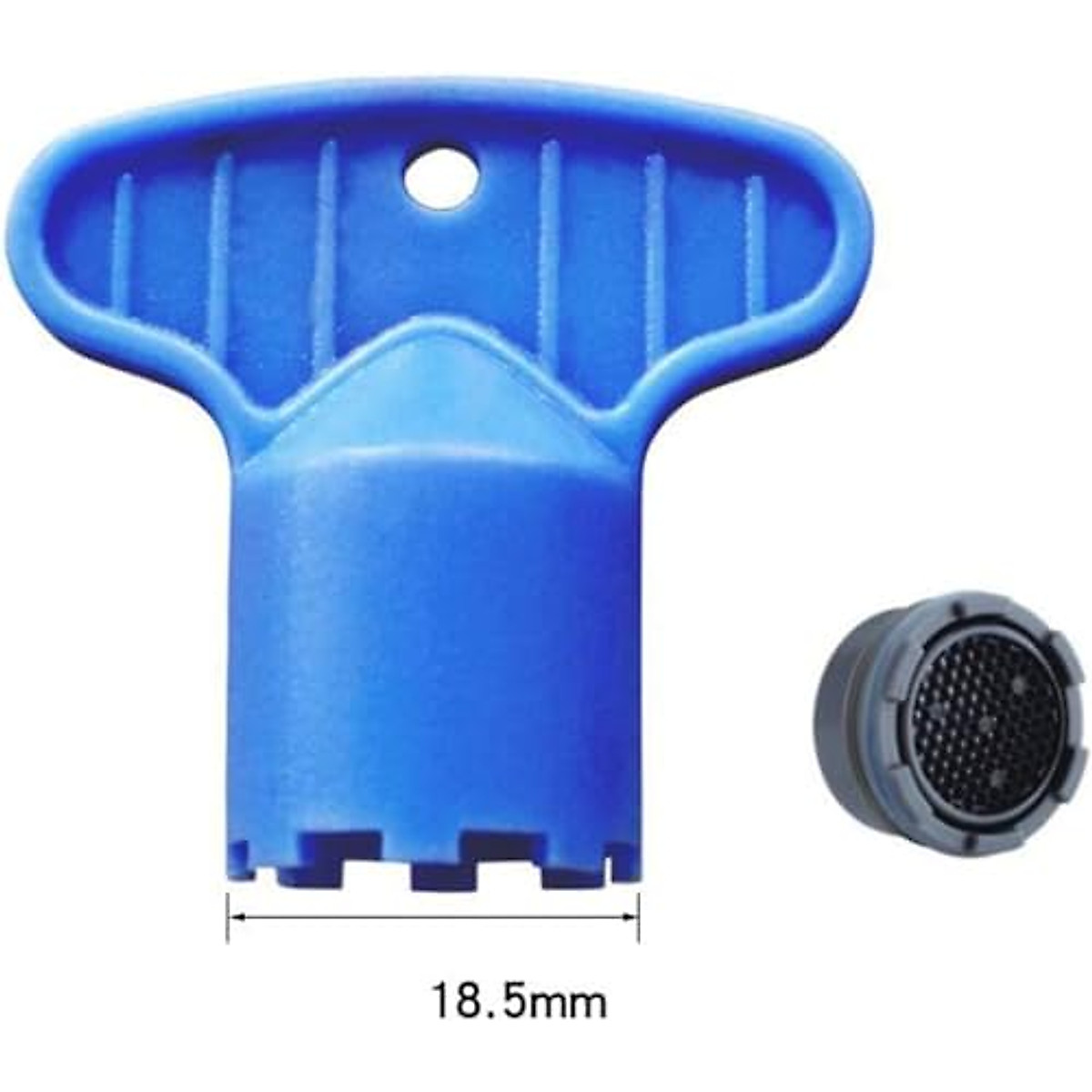 5 Pcs Blue 2.2GPM Cache Faucet Aerator Key with 5 Pieces Faucet Aerator Removal Wrench Tool Kitchen Sink Aerators Practical Design, As shown