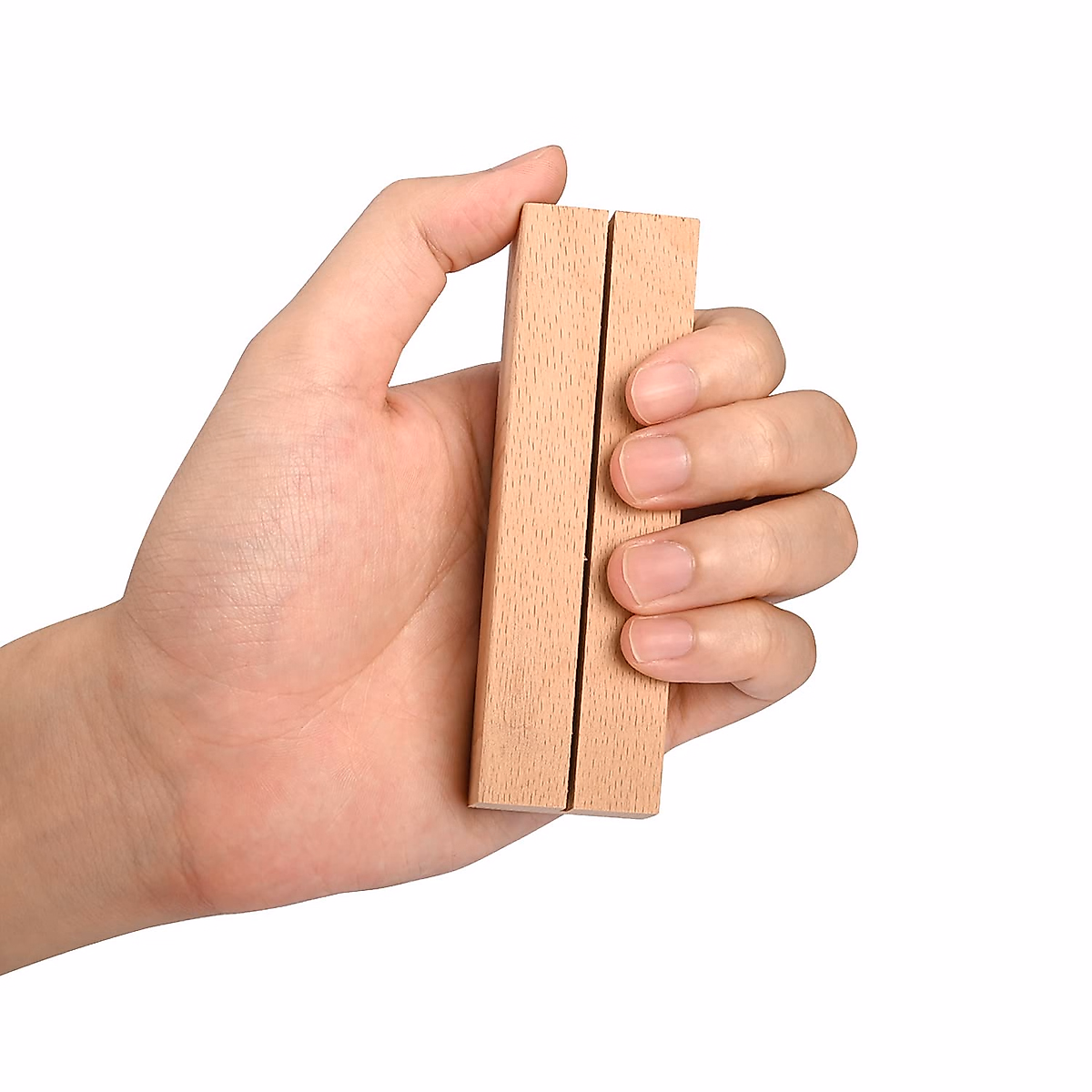 Baoz 12 PCS Wood Place Card Holders Table Number Stands Picture Holder Acrylic Sign Holders 3.9 X 1.1 X 0.7 inch for Retail Shop Cafe Wedding Dinner Home Party Events Decoration