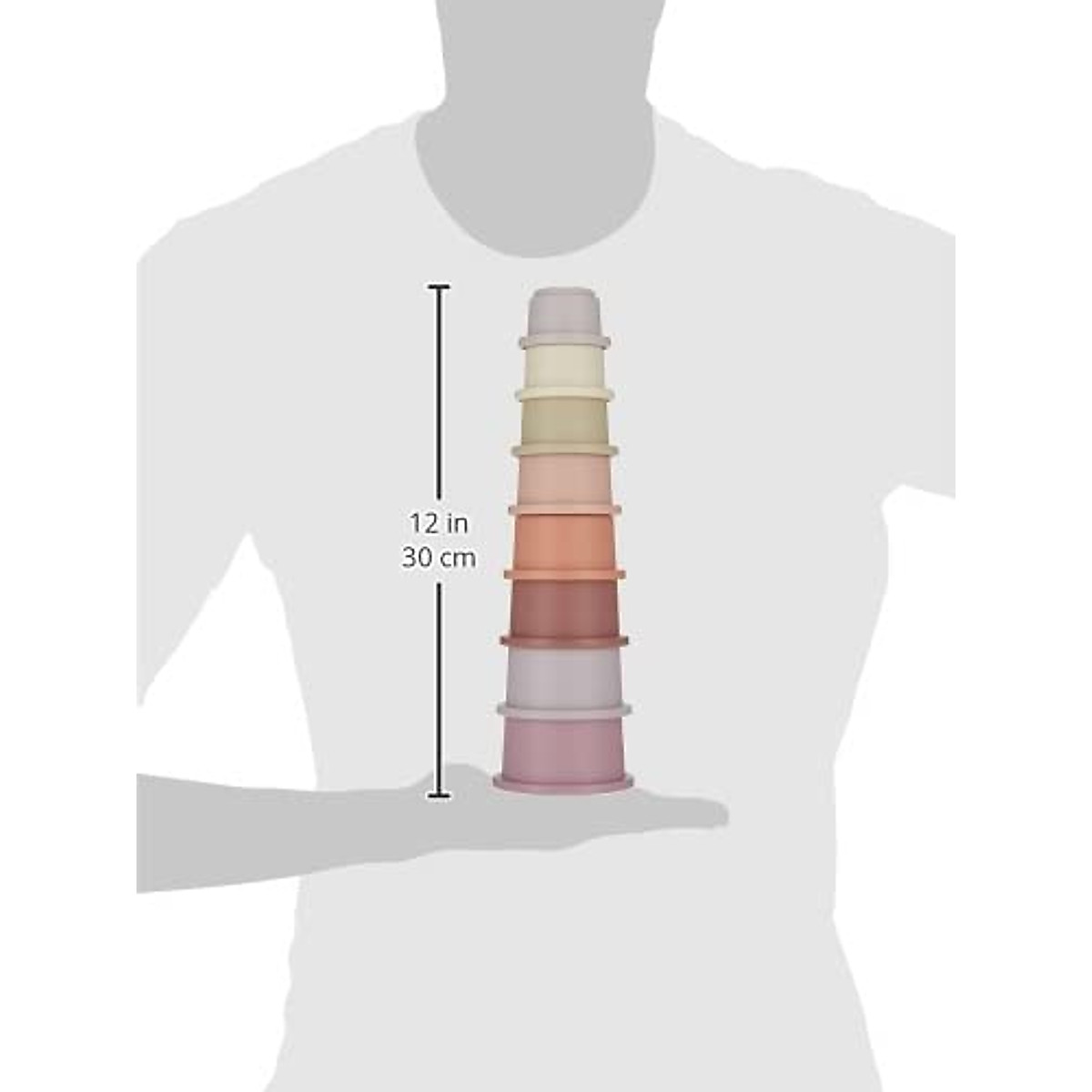 mushie Stacking Cups Toy 8pcs | Made in Denmark (Petal)