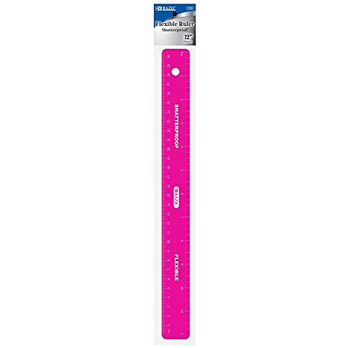 BAZIC 12-Inch (30cm) Shatterproof Flexible Ruler, Case of 24