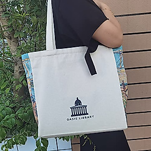 BROADREAM Canvas Tote Bag Aesthetic - Zippered Book Tote Bag with Interior Pocket by Cute Shoulder Tote Bags for Women Shopping & Travel - Best Gift for Teacher Mom Friendship Wife Classmate Birthday