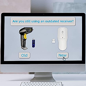 THARO New Wireless Mouse Barcode Scanner, 2-in-1 Design 2D Handheld Barcode Scanner with Wireless Mouse Functions for POS System,Store,Supermarket, Warehouse.(Black)