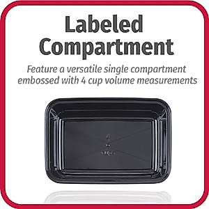 GoodCook Meal Prep Containers, Single Compartment 10-Pack, BPA-Free Reusable Food Storage, Black, Microwave & Freezer Safe, Stackable Meal Prep Containers for Lunches and Snacks