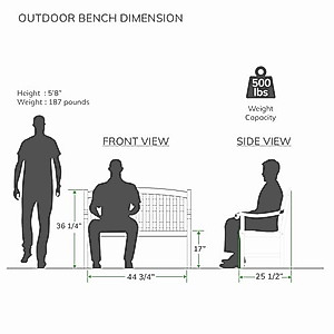 Cambridge Casual Outdoor Garden Bench for Patio Furniture, 4-Foot, Arie/Natural Teak