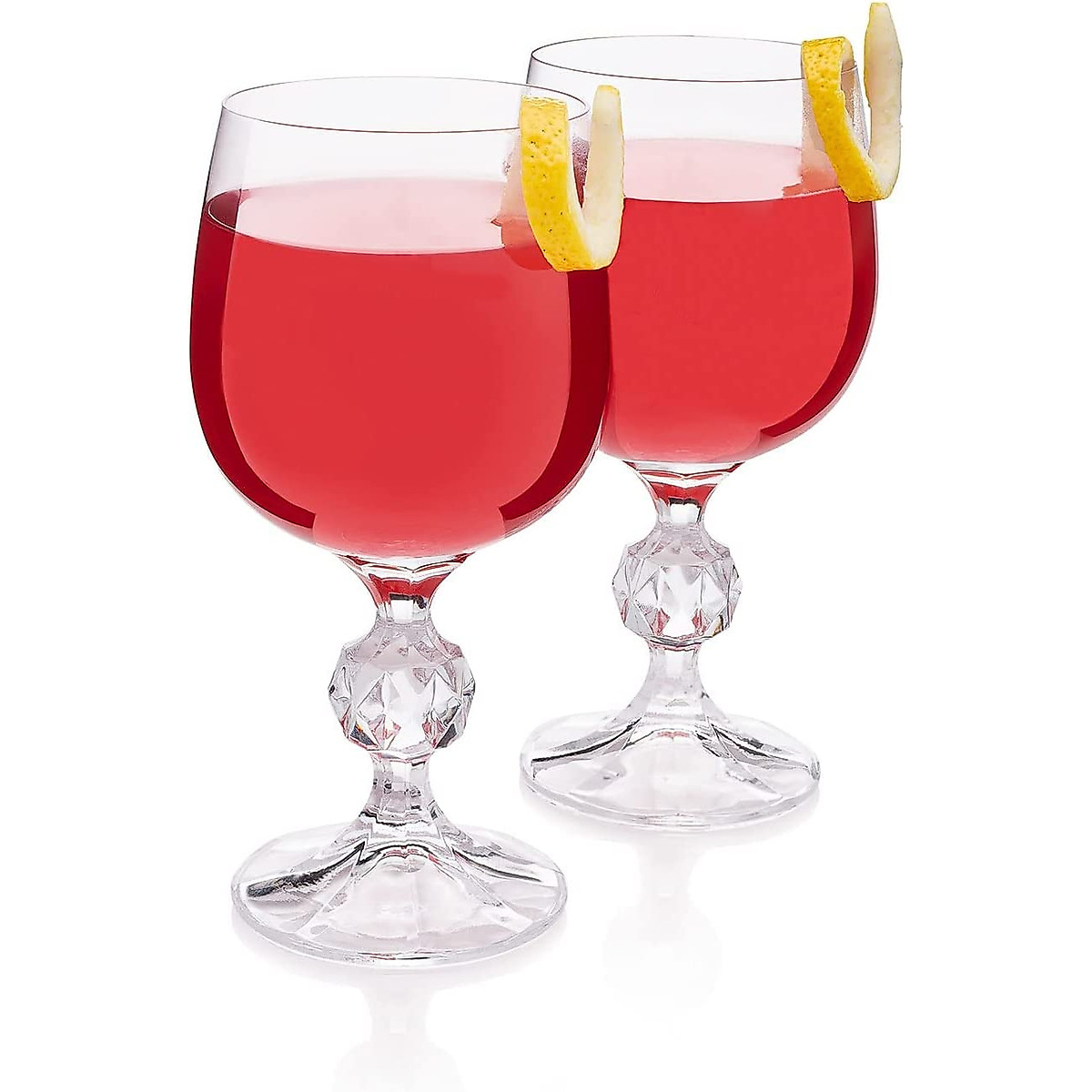 Czech Bohemian Crystal Glass Wine Glasses 8oz./230ml. Set of 6 "Sterna" Vintage Design Elegant Stem Goblets Wine Champagne Wedding Birthday Housewarming Anniversary