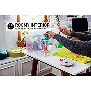 Rubbermaid X-Small All-Access Tote with Lids, Pack of 6, Stackable Storage Bins with Clear Drop-Down Door and Carry Handles, Closet Organization Containers, Clear