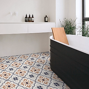 Alow Peel and Stick Floor Tile, Waterproof Peel and Stick Flooring, Self Adhesive Vinyl Flooring Easy to Install for Bathroom, Kitchen(11.8In by 11.8In, 10PCS)