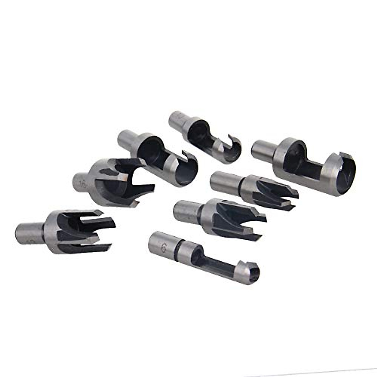 Utoolmart 8pcs Wood Plug Cutter Drills Bit Set 1/4” 3/8” 1/2” 5/8” Barrel Cork Tenon Hole Saw Cutting Tools for Woodworking, High Carbon Steel