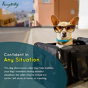 Fuzzymilky Dog Calming Collar - Sustained Release Dog Appeasing Pheromone Diffuser Silicone Neck Band for Pets - Natural Stress Relief & Relaxant, Minimizes Barking, Chewing, Contains No Sedatives