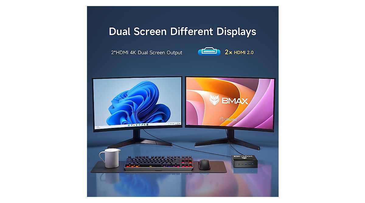 Bmax B2 S Mini PC N4020C with 6GB RAM & 4K Dual Screen Support