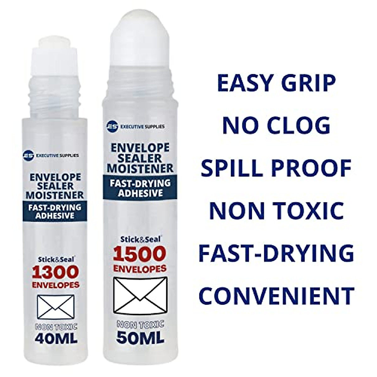 Envelope Moistener Sealer with Adhesive,dab n Seal, Stamp and Letter Glue licker, Fast Drying, Non Toxic,Ideal for envelopes,Stamps,Letters. Seals Upto 6900 Units, 5 Pack, by Executive Supplies