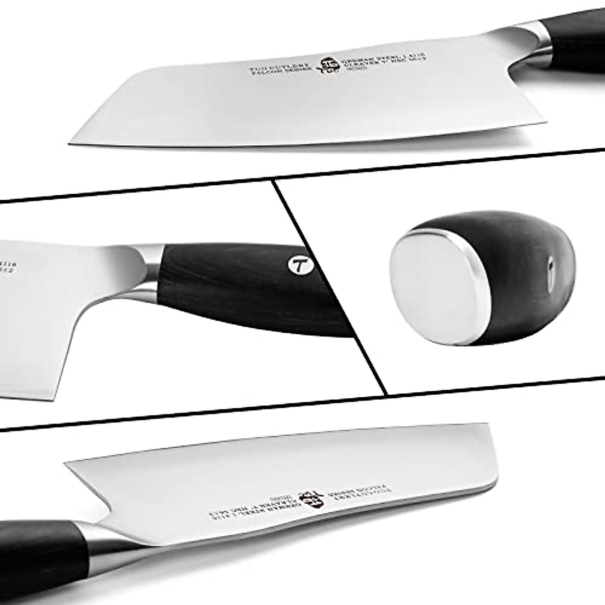 TUO Kitchen Knife - Heavy Duty Kitchen Knife, Multi-functional Knife for Bone Poultry Meat Fish - German Steel & Pakkawood Handle with Safety Lock - Falcon Series with Gift Box