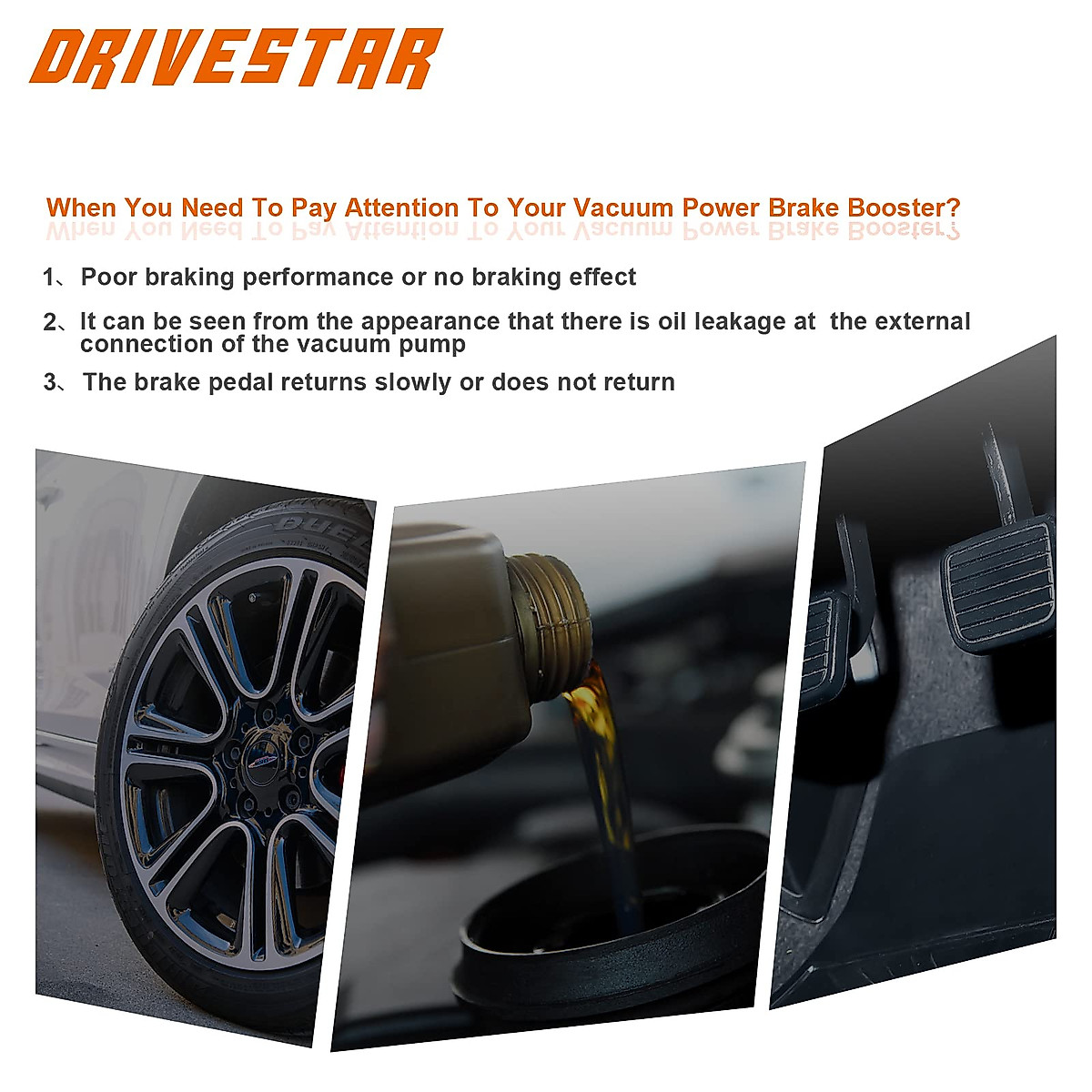 DRIVESTAR BT4Z2005A Vacuum Power Brake Booster, fit 2011 2012 2013 2014 for Ford Edge, 2011-2015 for Lincoln MKX, Part # BA1Z2005A BA1Z-2005-A BT1Z2005A 54-72020 5C472020 BT4Z2005A CT4Z20005A