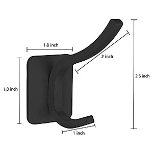 HUFEEOH Adhesive Towel Hooks, Deavy Duty Hooks Adhesive Towel Hanger for Bathroom, Bedroom, Kitchen, Restroom, Hotel and Wall Mounted (8PC, Black)