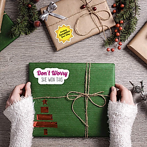 Muminglong 1.5 Inch Don’t Worry She Won This Sticker,Thank You Sticker,Small Shop Sticker, Small Business, Handmade Sticker,Packaging Sticker, 500 PCS