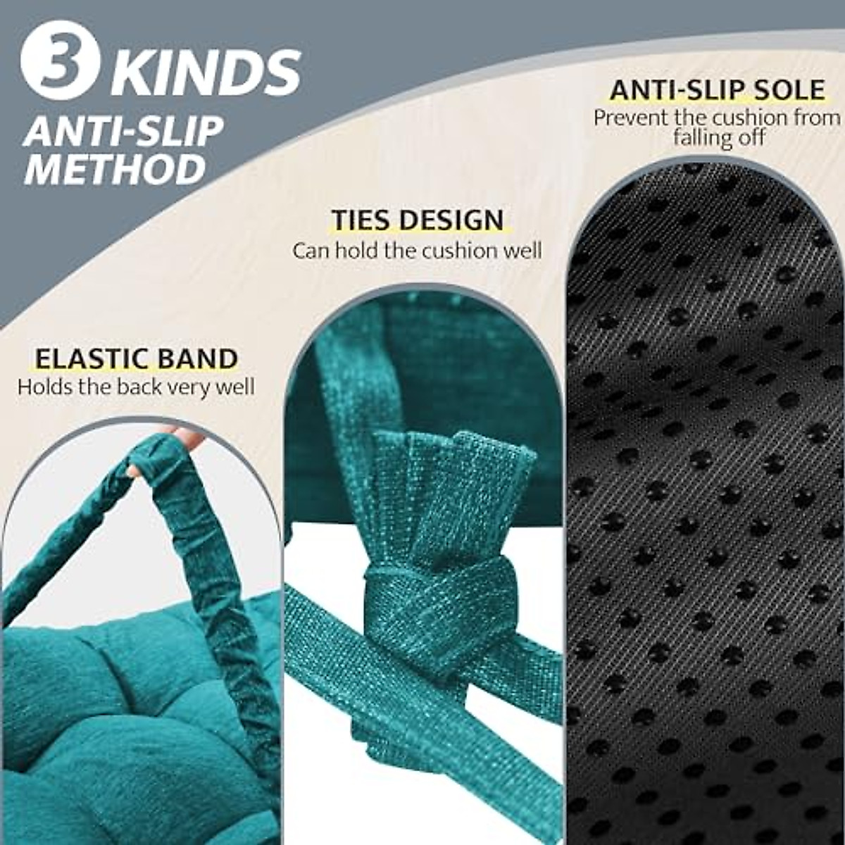 mudilun Outdoor Adirondack Chair Cushion High Weather Resistant Tufted Waterproof Lounge Cushion Anti-Slip Thickened High Back Patio Seat Pads Set of 2…