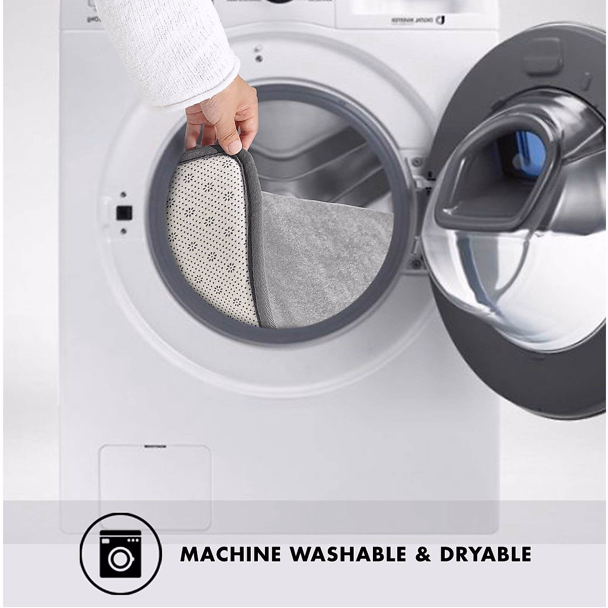 SWEET TANG Water Absorbent Classic Horror Blood Splatter Black Red Bathroom Rugs with Non Slip Rubber Backing Super Cozy Memory Foam Kitchen Mat, Washable and Quickly Drying Mat - 24 x 16 Inch