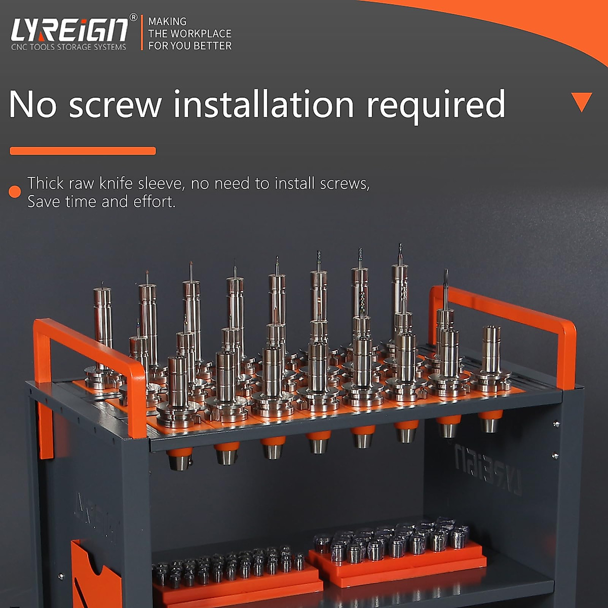 LYREIGN CNC Tool Holder cart, Multi-Purpose CNC Tool Holder Transfer car, CNC Rolling Carts for Ccapto Series Tool Holder, CNC Service Cart for Storehouse Factory