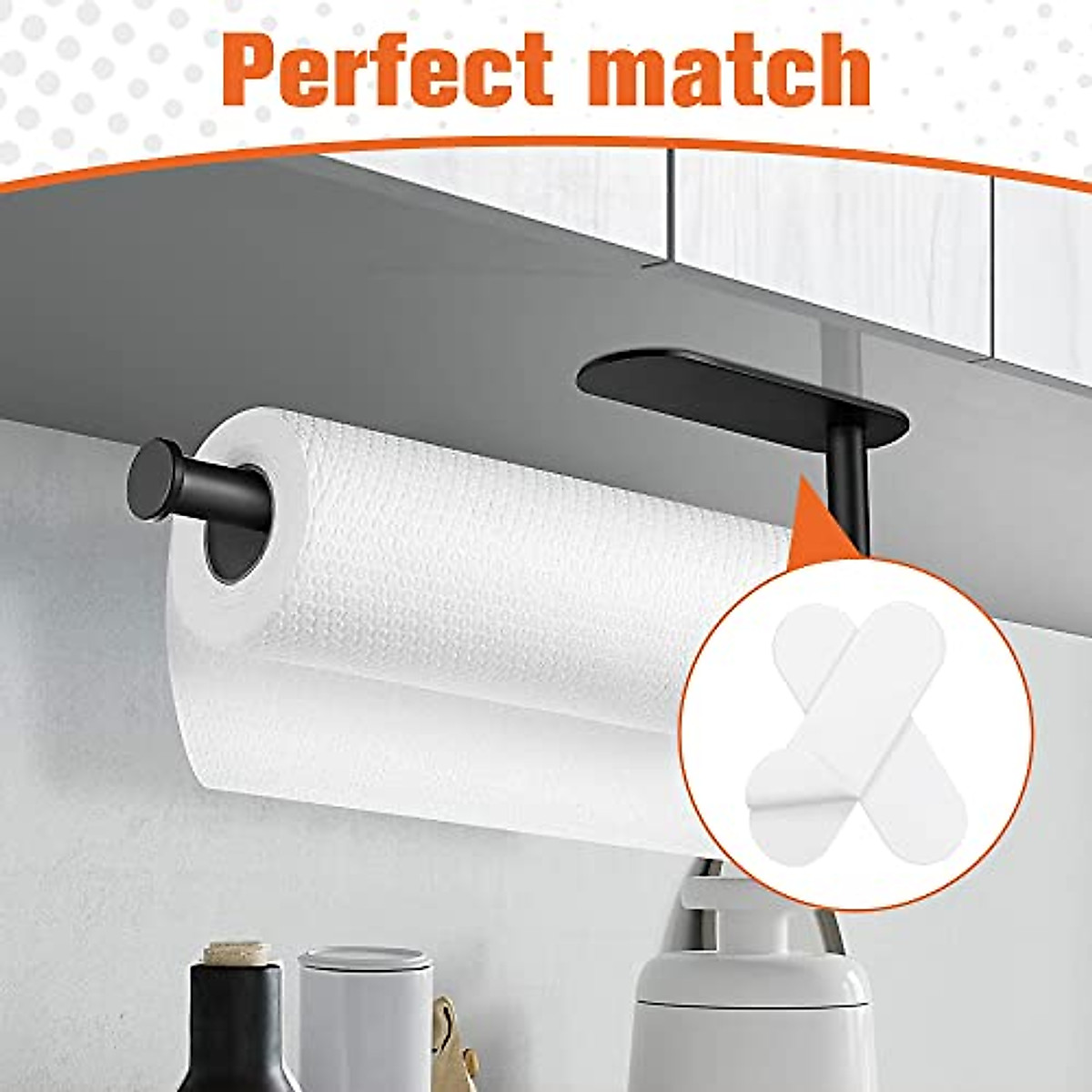 ChengFu Self Adhesive Strips, Replacement Adhesive Strips Compatible with Self Adhesive Paper Towel Holder, Paper Towel Holder Under Cabinet, Compatible with DR Catch, 5.7 1x 1.77 Inch (2 Pack)