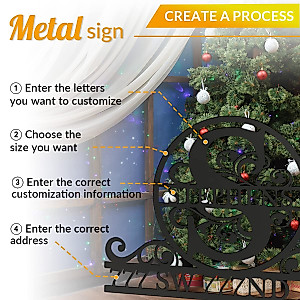 Custom Metal Address Sign - Wall Art Decor - Outdoor -Personalized Address Plaque - Signs for Home Decor Wall - Custom House Number Metal Sign(TY-DZ)