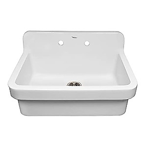 Whitehaus OFCH2230-WHITE Old Fashioned Country Kitchen/Utility Sink, White