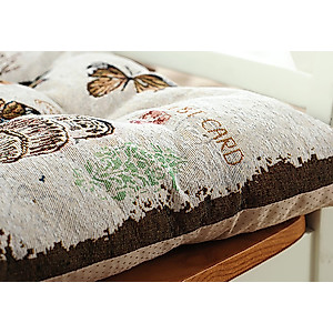 JREDDI Chair Cushions for Dining Chairs 4 Pack - Thickening European Style Kitchen Set of with Ties Nonslip, Owl Tufted Flower Sofa Room Decor Peony Tower, 17 x 17 Inches