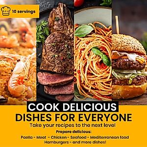 Machika Ibiza Paella Kit with 28-inch Carbon Steel Pan | 8-16 - 24 in Triple Ring Paella Burner and Stand Set (34 in) | Perfect for Gastronomic Events, Caterings, Camping | 25 Servings |