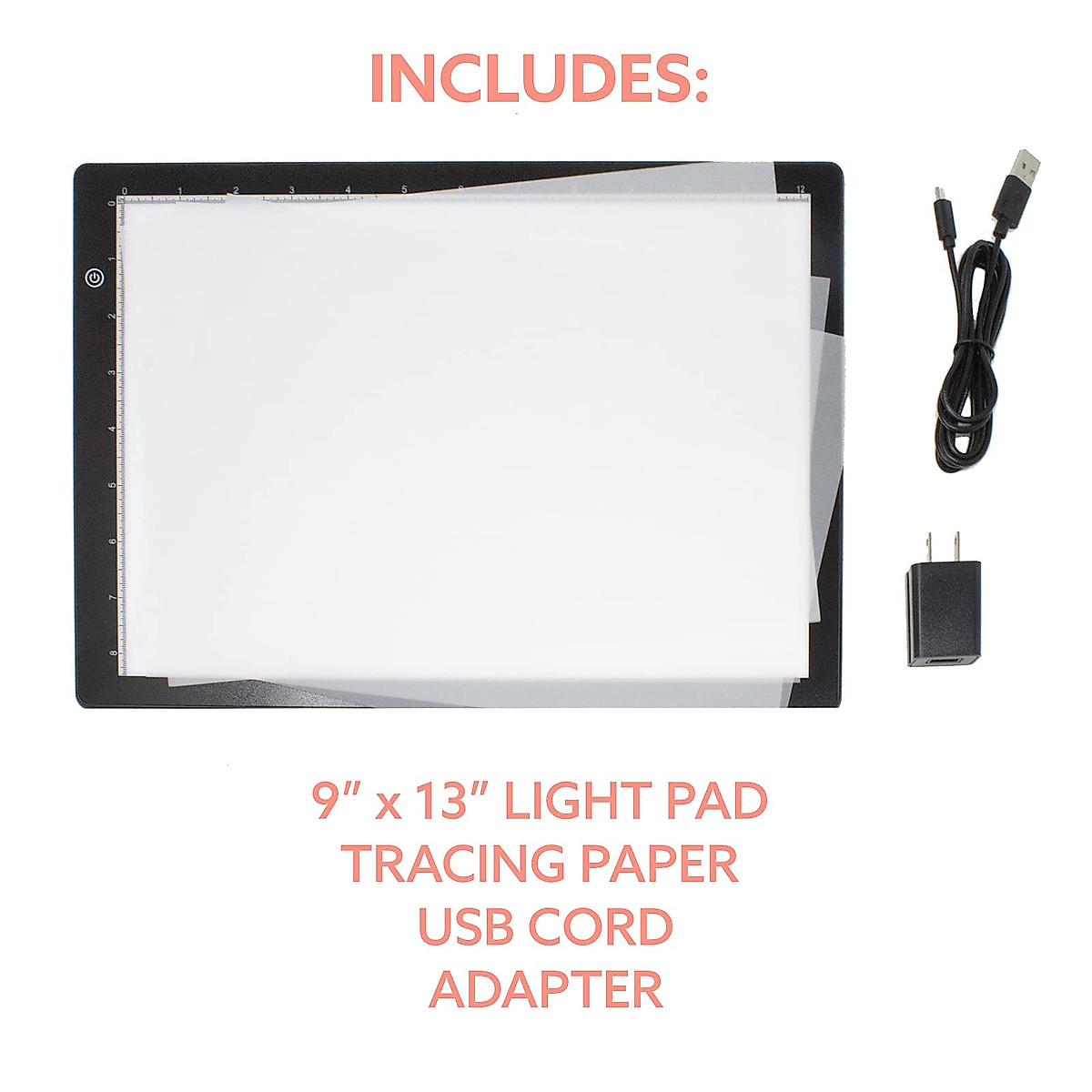 Picture/Perfect Professional Light Box for Tracing - Ultra Thin Portable LED Light Pad, 3 Level Brightness Advanced Filter to Prevent Eye Fatigue, Includes Tracing Paper, A4 9x13 Inch