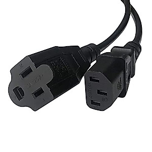 4 Pack C14 to C13+NEMA 5-15R Y Splitter Power Plug Cord