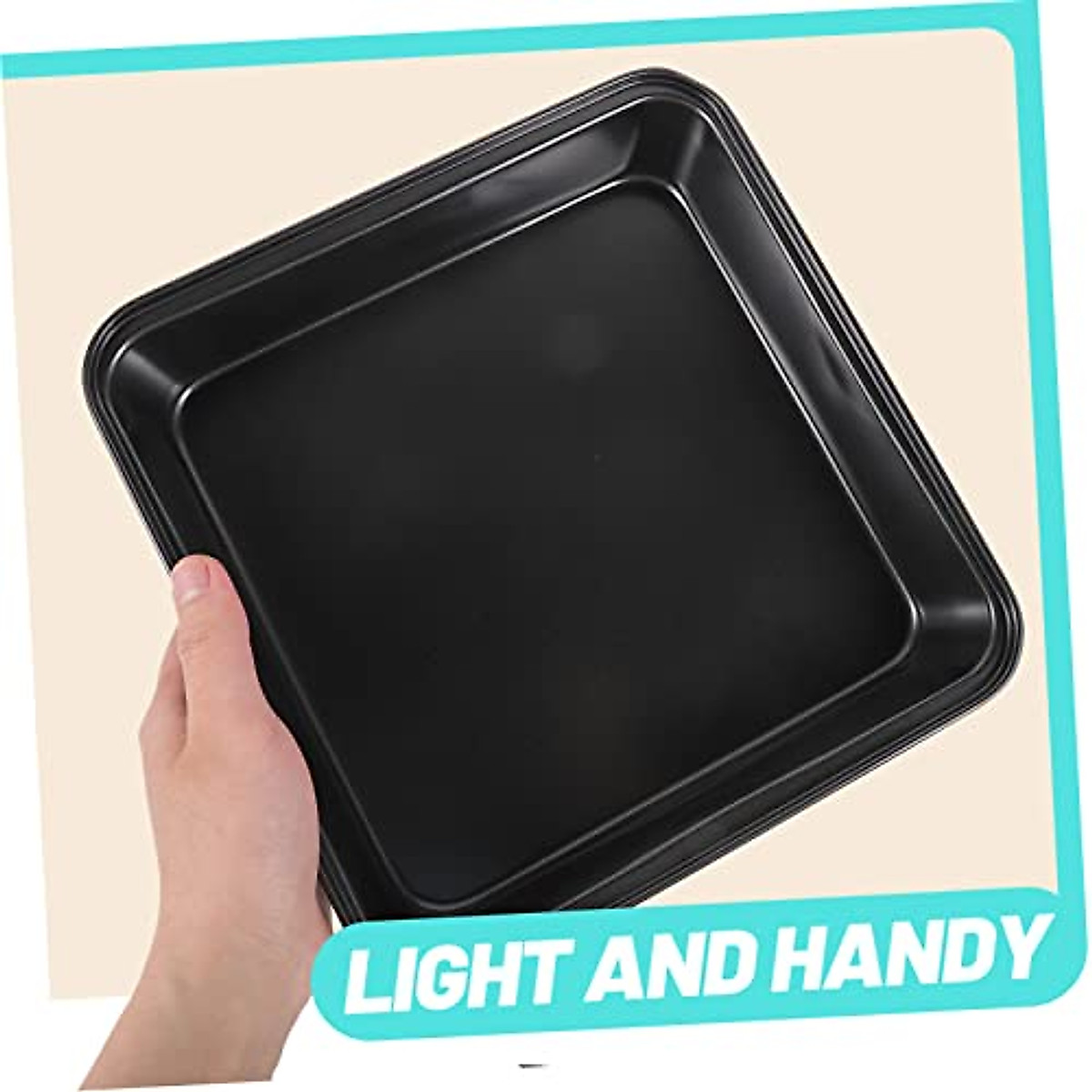 IMIKEYA 3pcs Toaster Oven Pan Square Baking Dish Bread Container Loaf Pan Sheet Cake Pan Roaster Pan Steel Pizza Pan Metal Design Baking Tray Pizza Baking Tray Pizza Plate Square Plate Set