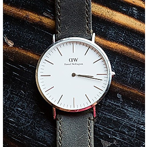 BARTON WATCH BANDS Quick Release Top Grain Leather Watch Band Strap, Espresso Leather/Espresso Stitching, 20mm