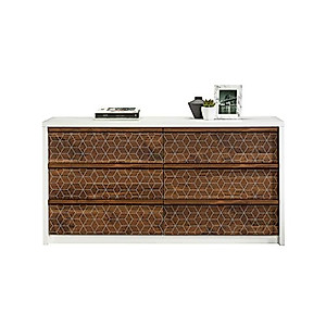 Sauder Harvey Park Dresser, L: 60.71" x W: 17.48" x H: 31.06", Soft White finish