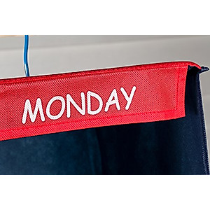 Handy Laundry Daily Activity Kids Closet Organizer, 11" X 11" X 48", Prepare & Organize a Week's Worth of Your Children's Clothing, Shoes and After School Activities, Hangs Directly on The Closet Rod