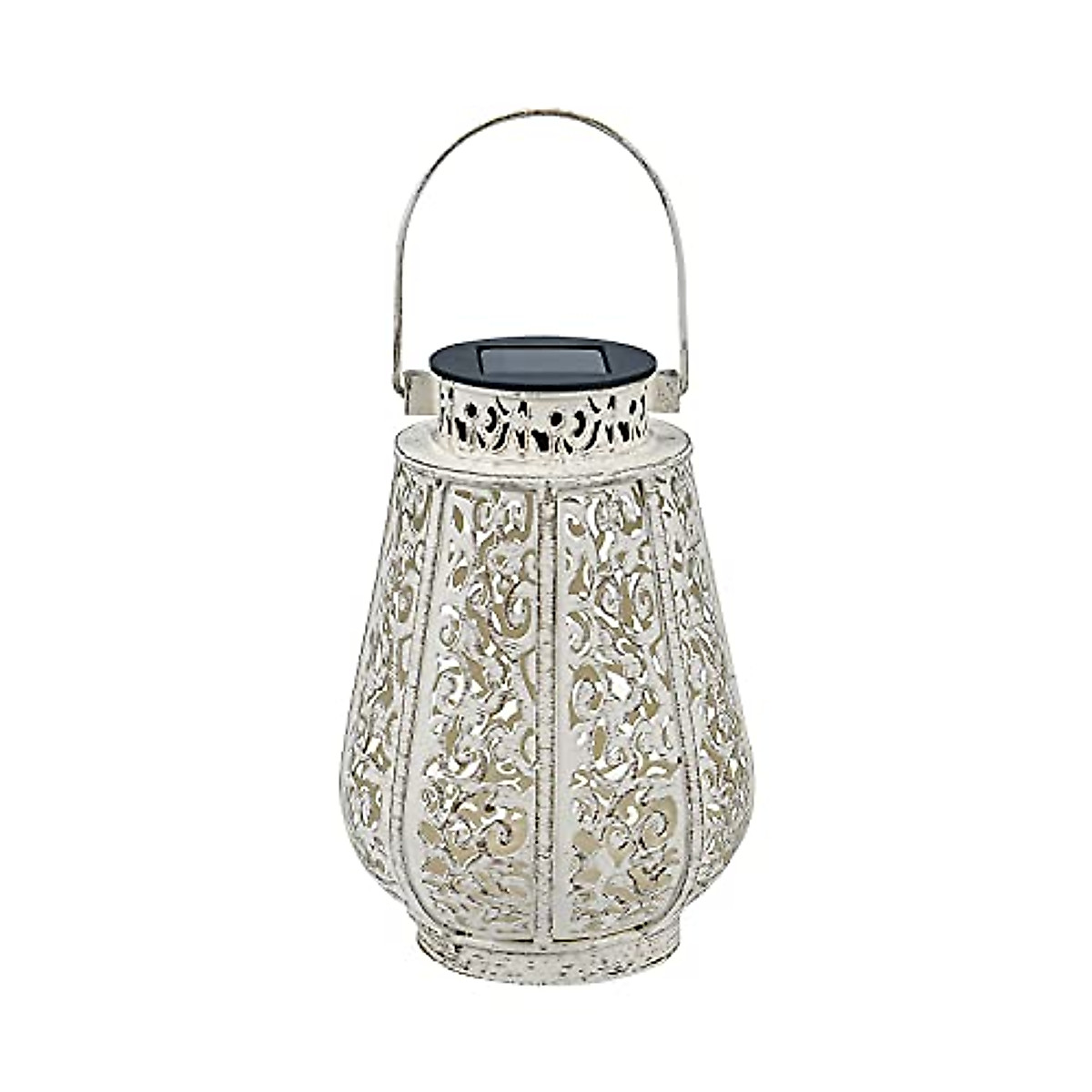 Kurala Solar Lantern Outdoor, 2 Pack Retro Metal Solar Lights Outdoor Waterproof with Handle, Warm White LED Solar Garden Lights for Fence Patio Pathway Yard