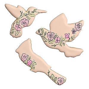 R & M International 2024 Bird Cardinal, Hummingbird, and Dove, 3-Piece Cookie Cutter Set, Silver