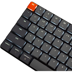 Keychron K3 75% Layout Bluetooth Wireless Mechanical Keyboard, Ultra-Slim 84 Keys/USB C/White Backlit/Low Profile Gateron Brown Switch/N-Key Rollover, Gaming Keyboard for Mac Windows, Version 2