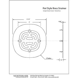 Westbrass A316-50 4-1/2" OD Brass Snap-in Shower Strainer Grid Drain Cover, Powder Coat White