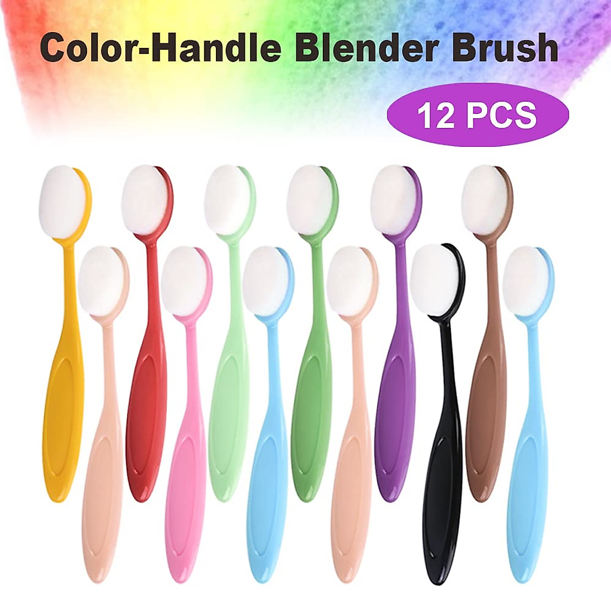 Craft Ink Blending Brush, Crafting Ink Background Blender and Makeup Brush, Soft Bristle Color Coded Handles, Paper Crafter Artist Tool for Painting, Drawing, Card Making, Stamp, Stencil (12Pcs)