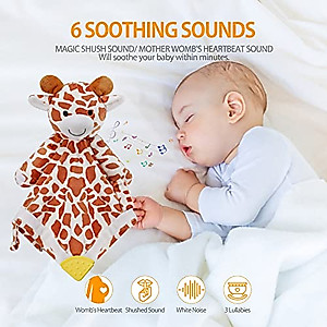 BEREST Baby Sound Sleep Soother Giraffe- White Noise and Lullaby Infant Sleeping Aid with Cry Sensor at Nap Time Routine,Awesome Baby Gift Portable Plush Toddler Snuggle Toy