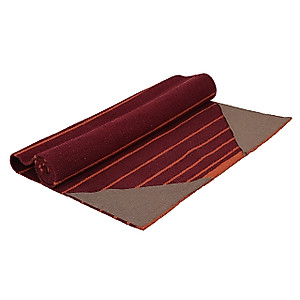 KD Yoga Rug Blanket Convert Plastic Yoga Mat to Eco Friendly 100% Cotton Reipping with Corner Pocket (Red-Orange)