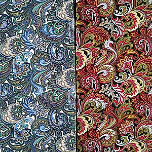 Nother 6 PCS Fat Quarters Fabric Bundles 18 inchx22 inch Cotton Quilting Fabric for Sewing Mask,Paisley Pattern