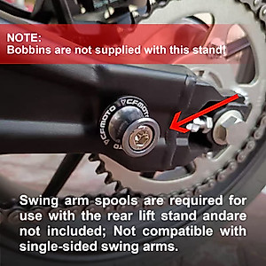 Ruedamann 550 lbs Capacity Motorcycle Stand,Adjustable 9.8"-13.8"W Motorcycle Rear Lift,Motorcycle Storage Lift Stand, Wheel Lift Stand for Sport Bikes,Dirt Bikes,Rear stand, Red