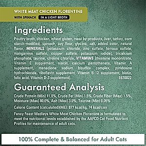 Purina Fancy Feast Wet Cat Food Medleys Florentine Wet Cat Food Variety Pack - (2 Packs of 12) 3 oz. Cans