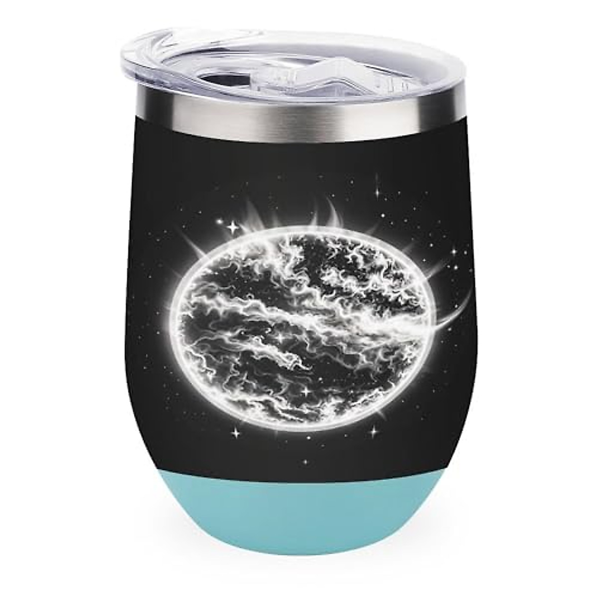 OPTKSNCU 304 Stainless Steel Insulated Cup with Lid, Black And White Sun And Moon Print Durable, And Easy to Clean – Ideal for Home, Office, And Gift Giving