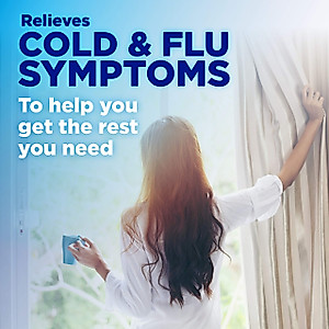 Amazon Basic Care Nighttime Cold and Flu Relief Softgels, 6 Hour Cold Medicine, Relieves Major Flu Symptoms So You Can Rest, 48 Count (Pack of 1)