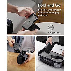 ESR 3 in 1 Charger for Magsafe, Travel Charger Stand for Magsafe, Made for Apple Watch Certified, Foldable Charging Station Compatible with Magsafe and iPhone 15/14/13/12, AirPods Pro, Black