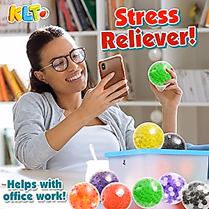 KLT Sensory Stress Balls Set 12 Pack for Adults and Kids - Sensory Toys for Autistic Children, Fidget Toys Stress Relief, Squishy Toys for Students, Prize Box Toys for Classroom, Party Favors