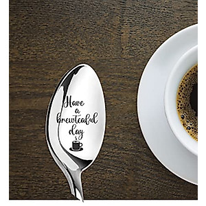 Have A Brewteaful Day Engraved Spoon Gift | Birthday Gift for Men Women | Christmas Gifts | Ideal Gift For Tea Coffee Lovers | Stainless Steel 7 inch Spoon