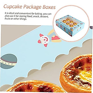 OKUMEYR 6pcs 12 Boxes Cake Box Mini Muffins Disposable Cake Stand Mini Cake Containers Cupcake Carrier Box Moon Cake Box Clear Dome Box Food Grade Cardboard Cupcake Packing Boxes Cake Roll